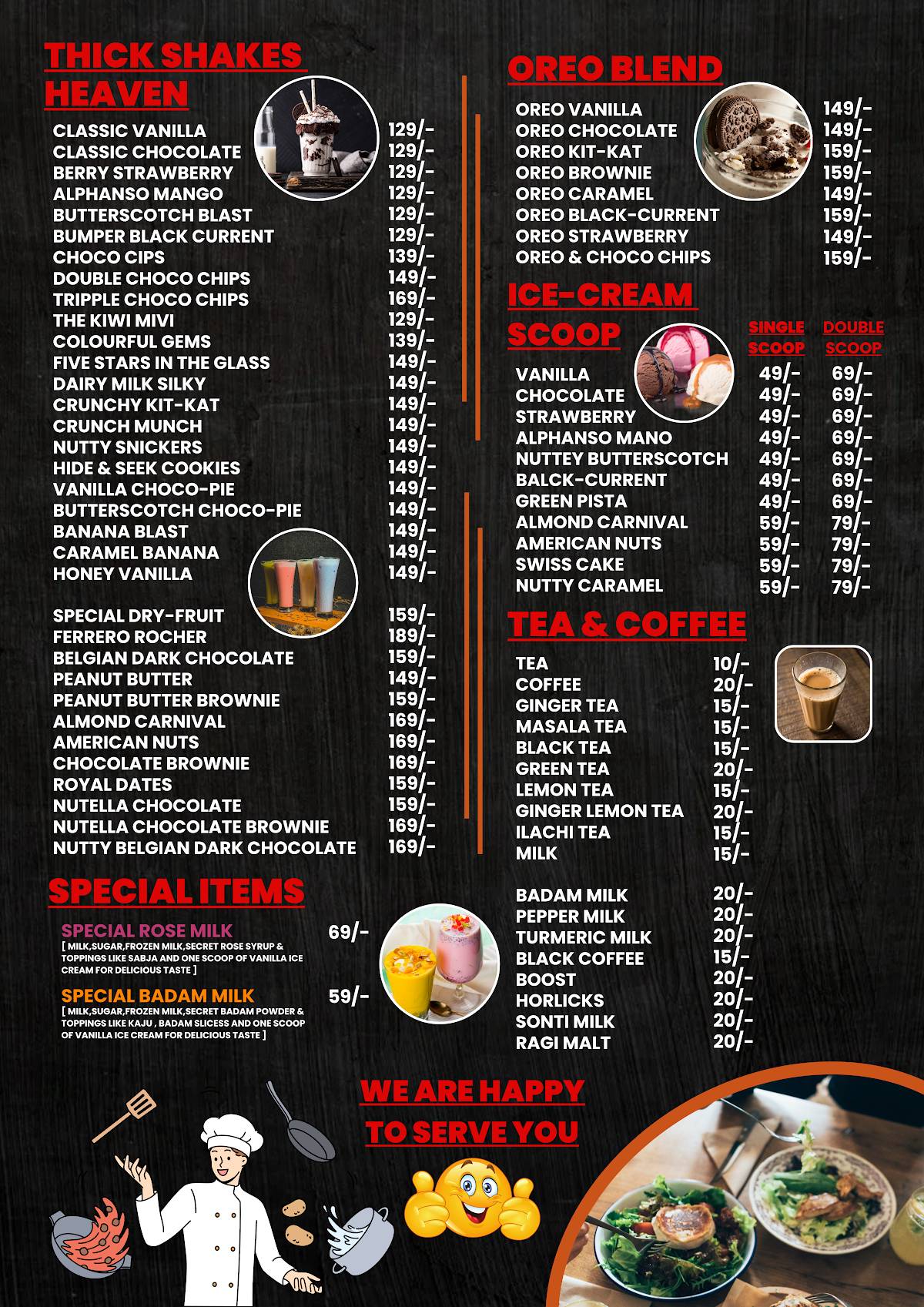 Menu at One Stop Cafe, Mangalagiri
