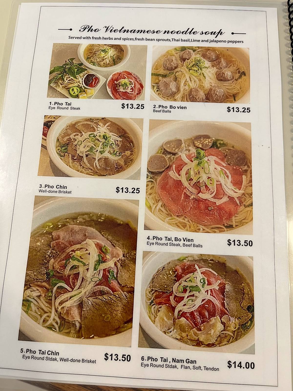 Menu at PHO KIM ANH restaurant, Kailua-Kona