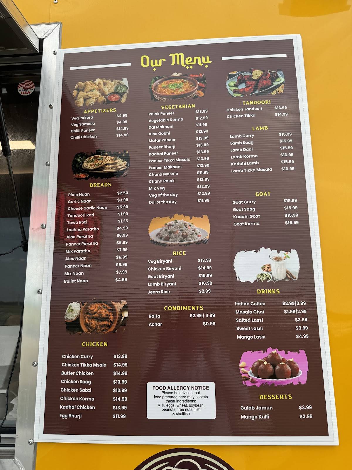 Menu at PUNJAB COVET restaurant, Kingdom City