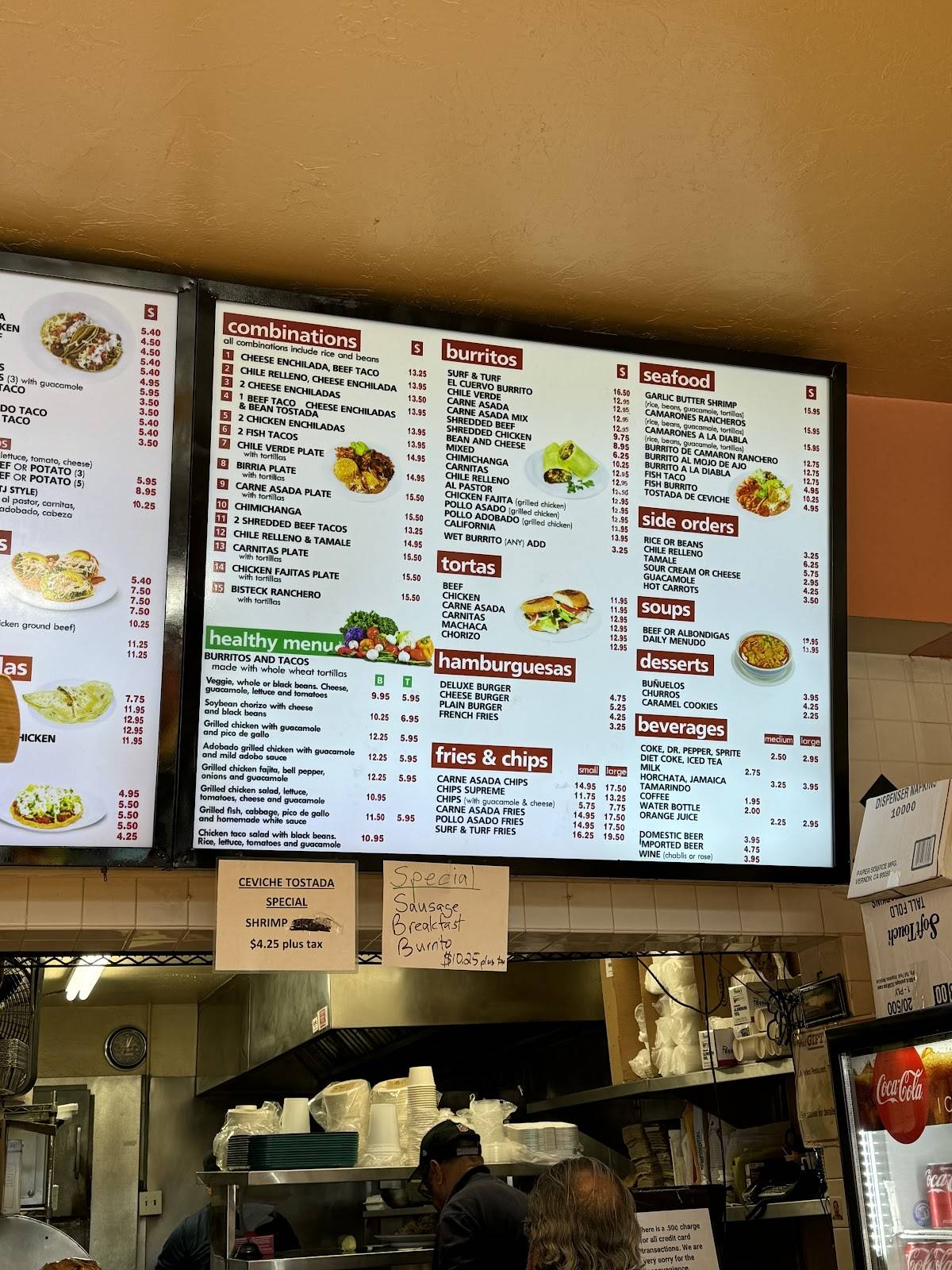 Menu at Palomino's Mexican & Seafood restaurant, San Diego