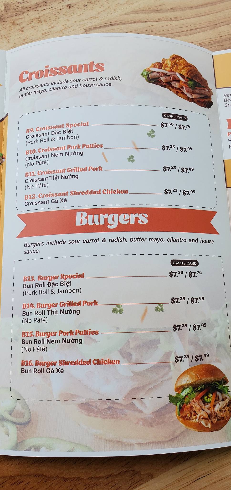 Menu at Paris Banh Mi KC restaurant, Kansas City