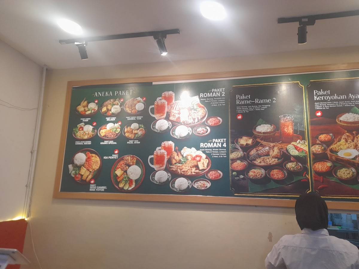 Carta del restaurante Penyetan Cok Poins Mall Simatupang, South Jakarta