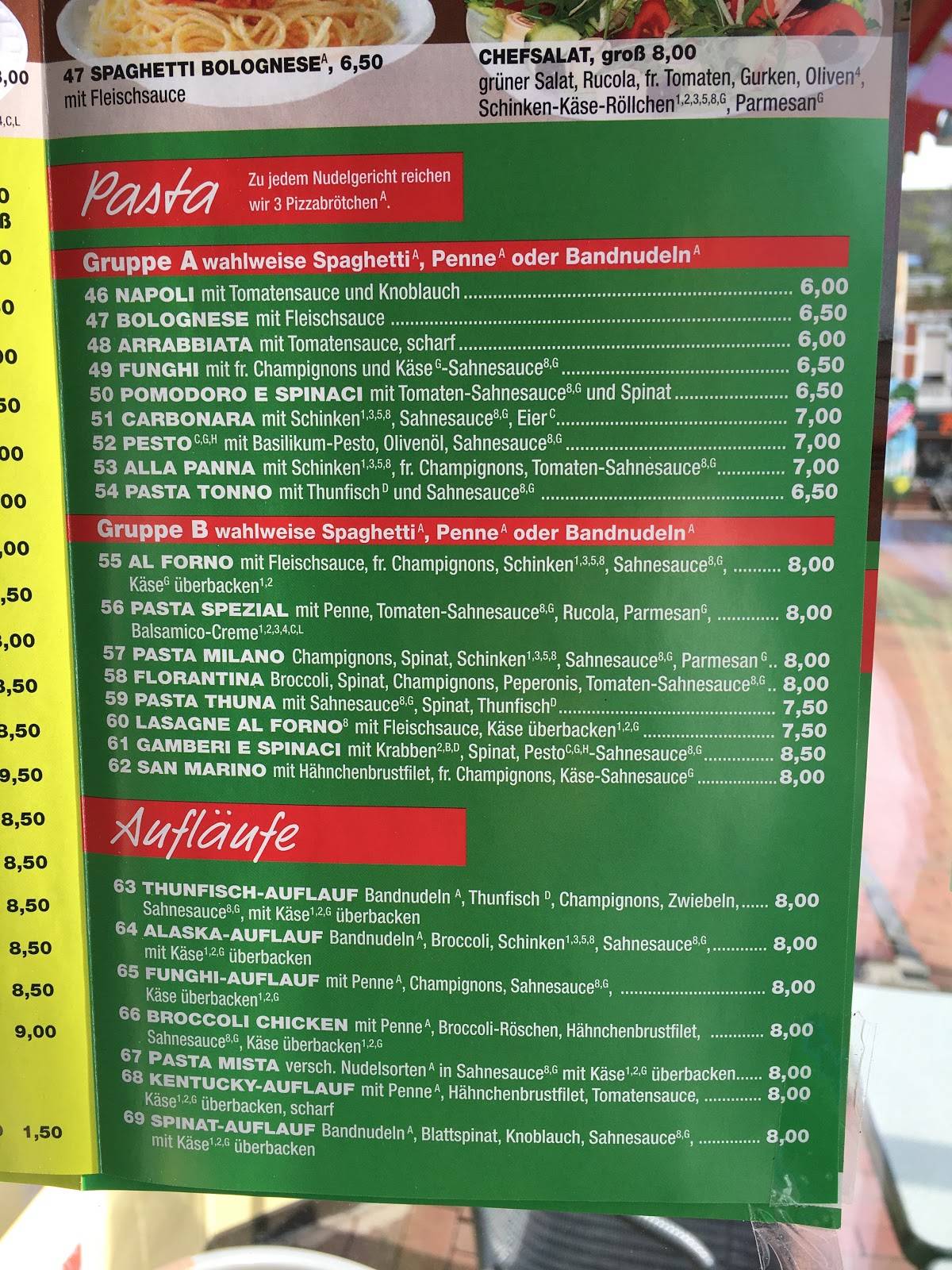 Speisekarte von Eroli's Steinofen Pizzeria, Witten