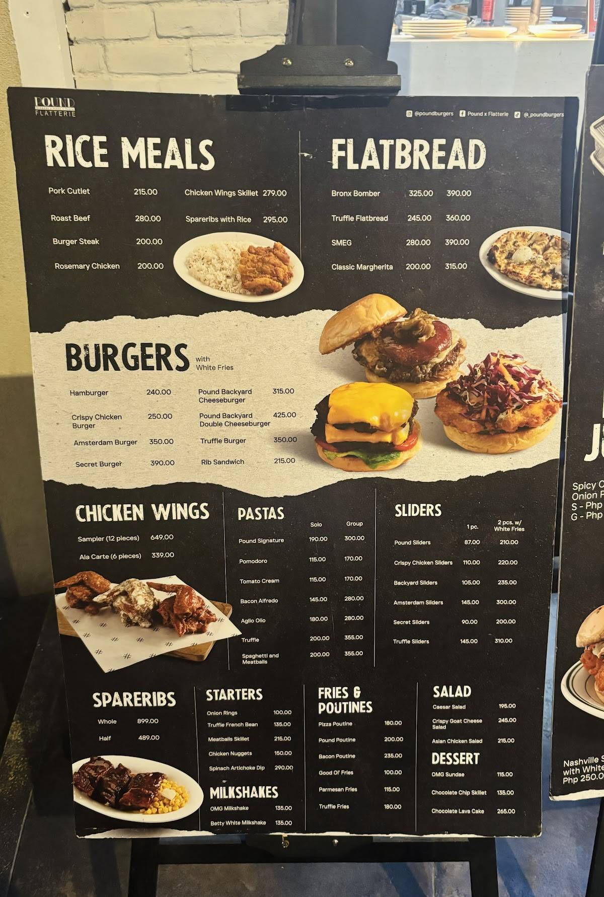 Menu at Pound x Flatterie BGC restaurant, Taguig, H322+C48