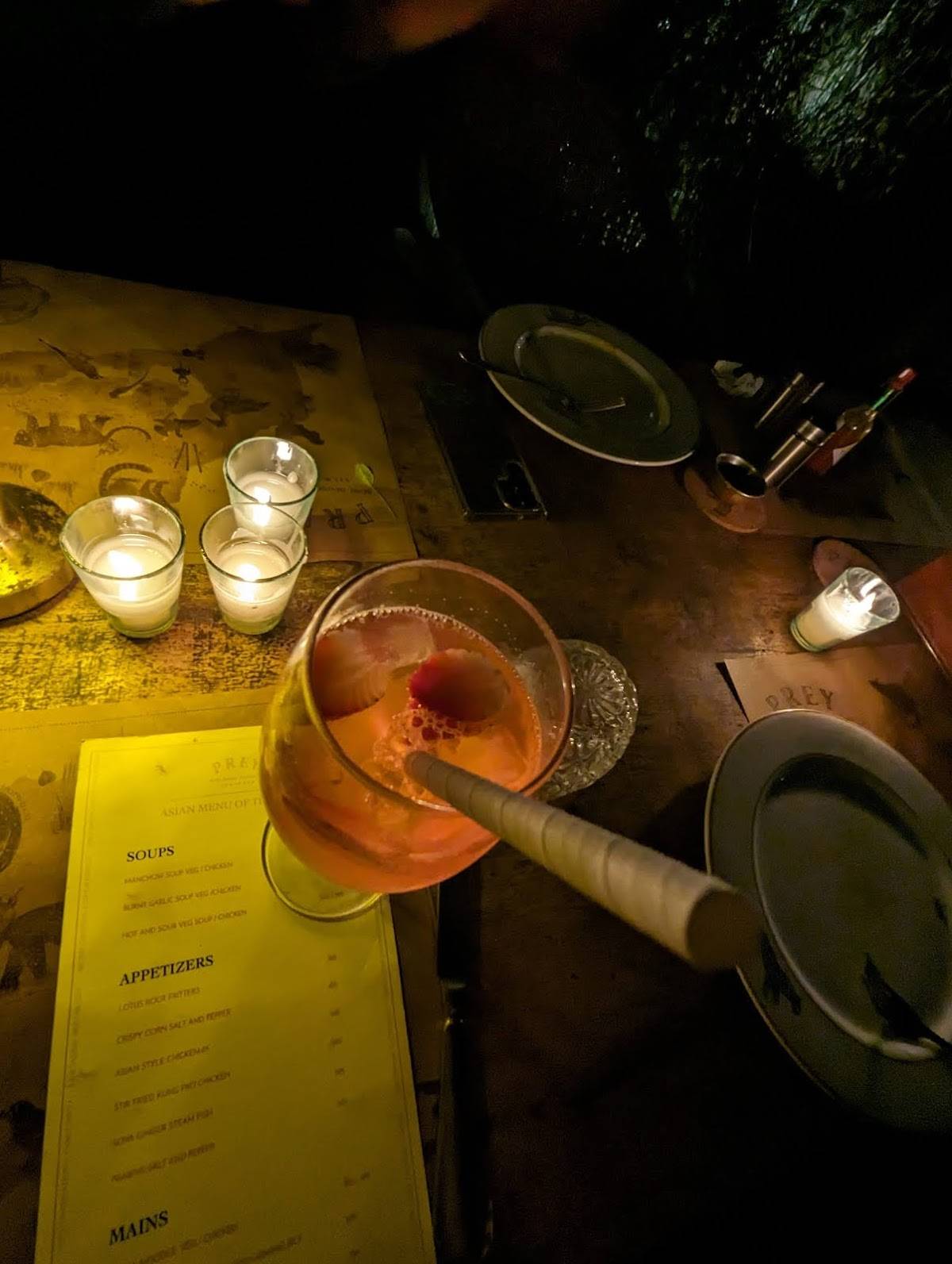 Menu at Prey - Bush Dining Experience, India