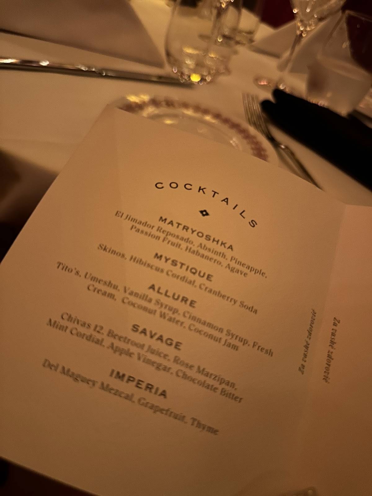 Menu at RASPOUTINE Dubai restaurant, Dubai