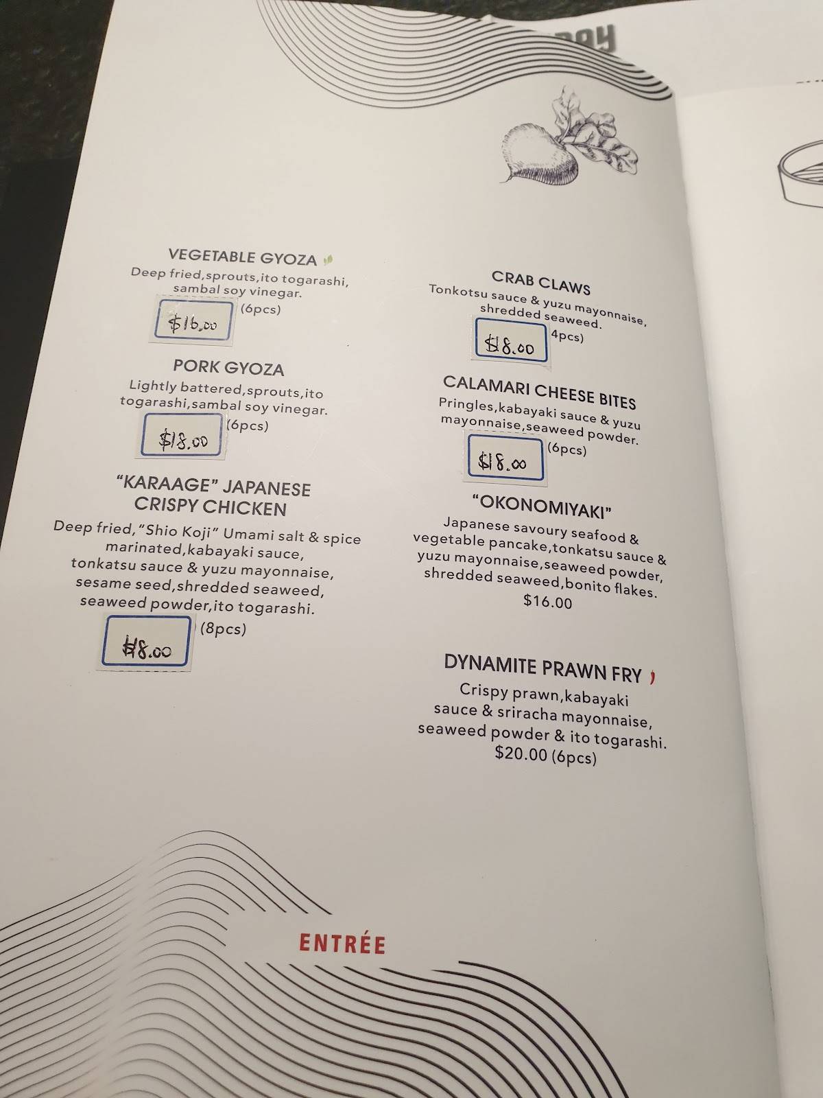 Menu at RISE 88 ASIAN FUSION FOOD restaurant, Ulverstone