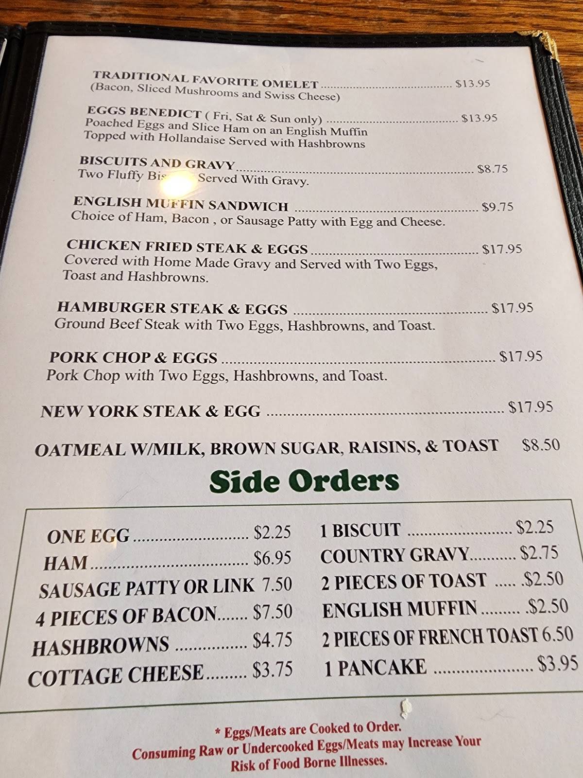 Menu at Red Apple Restaurant, Boring