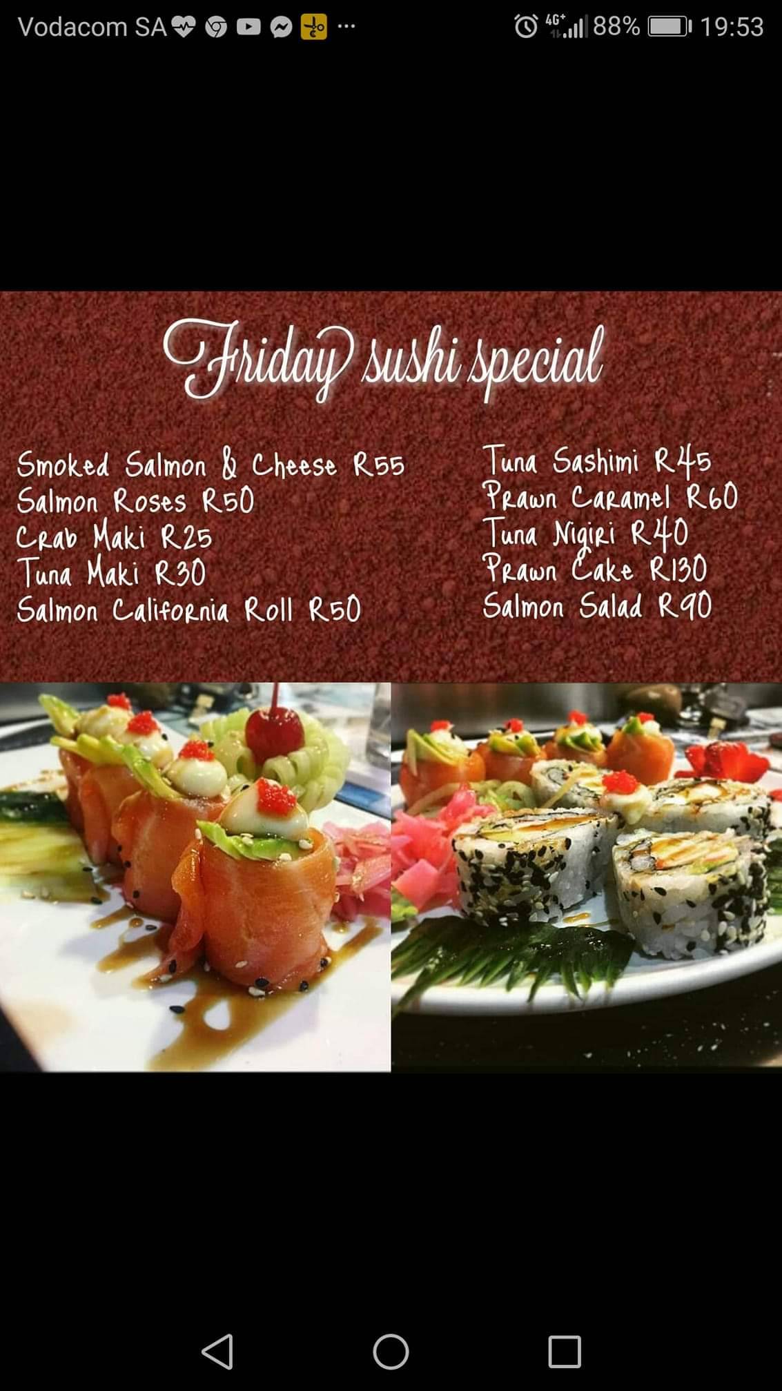 Menu at Public Library, Sasolburg