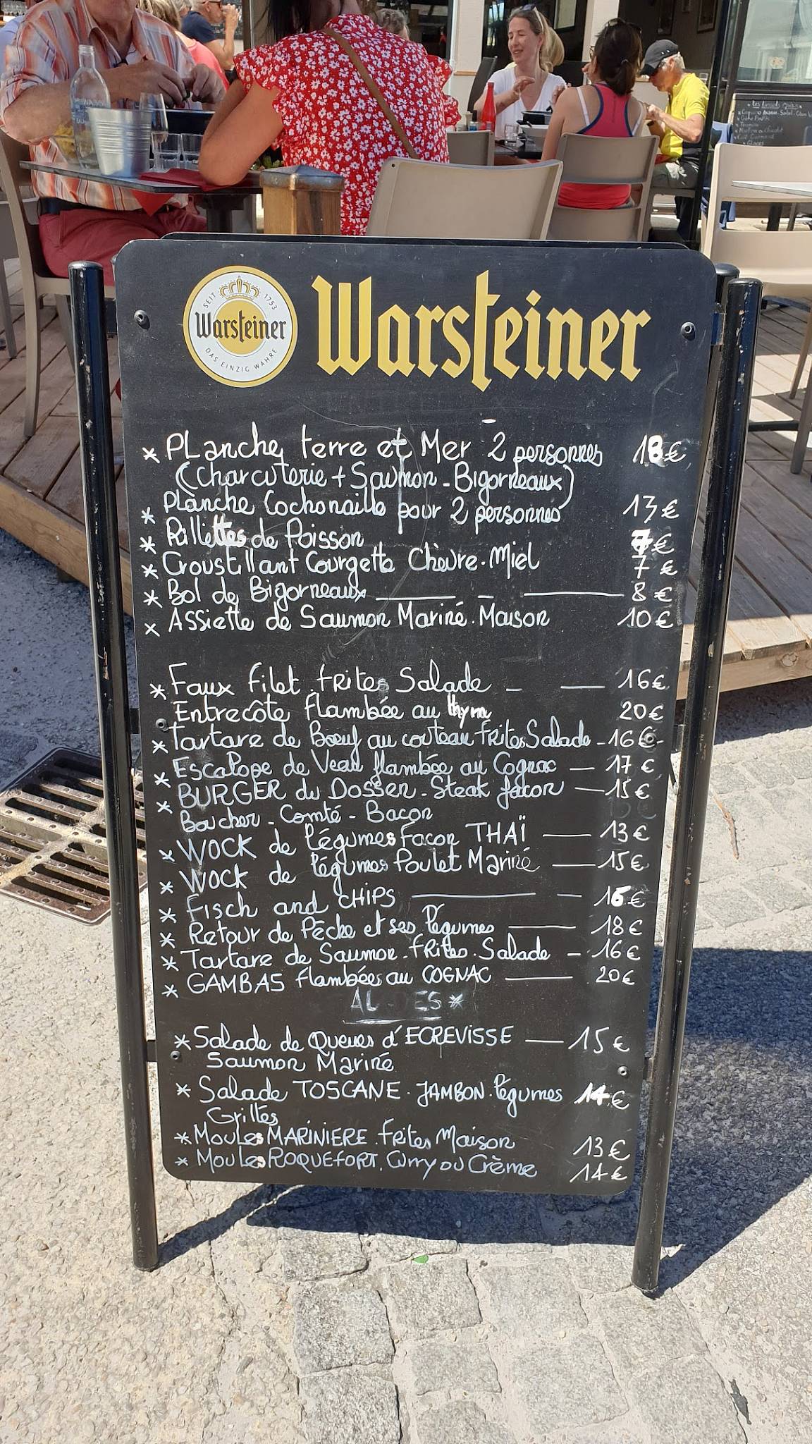 Menu au Restaurant Les Dunes, Santec
