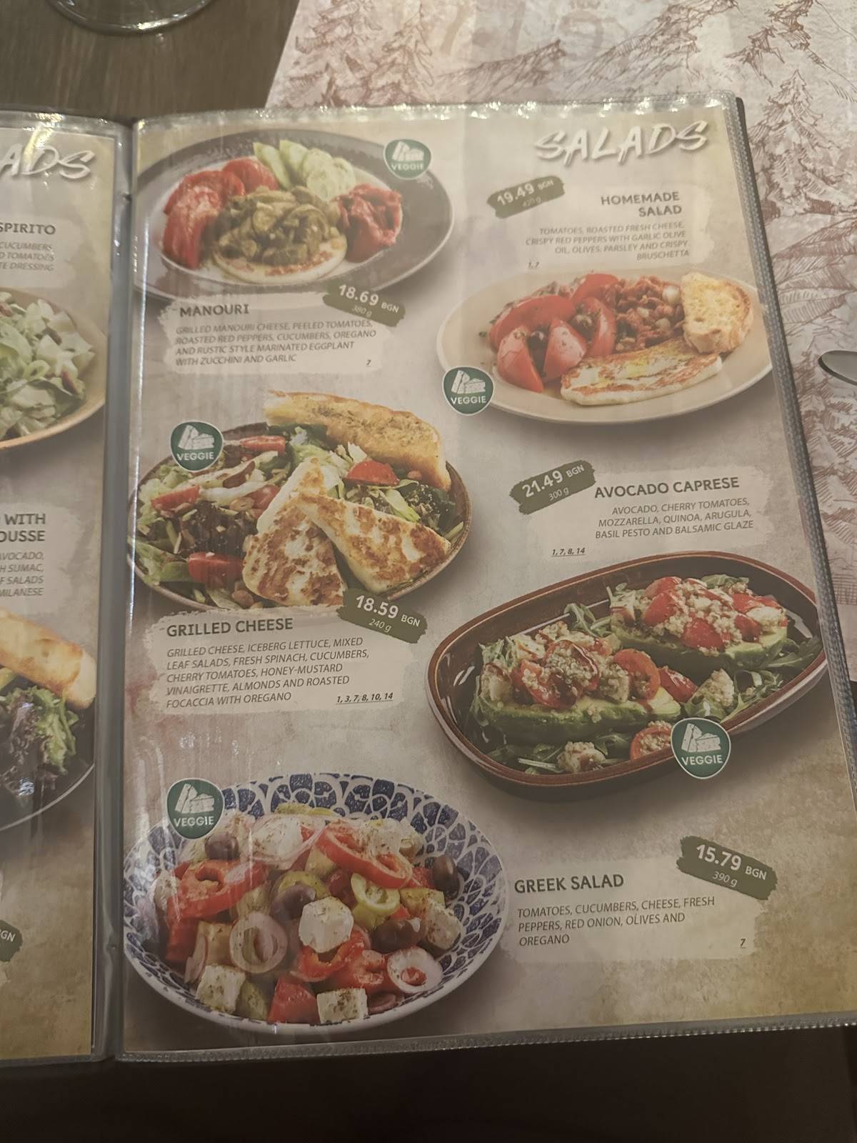 Menu at Restaurant Victoria Bansko, Bansko