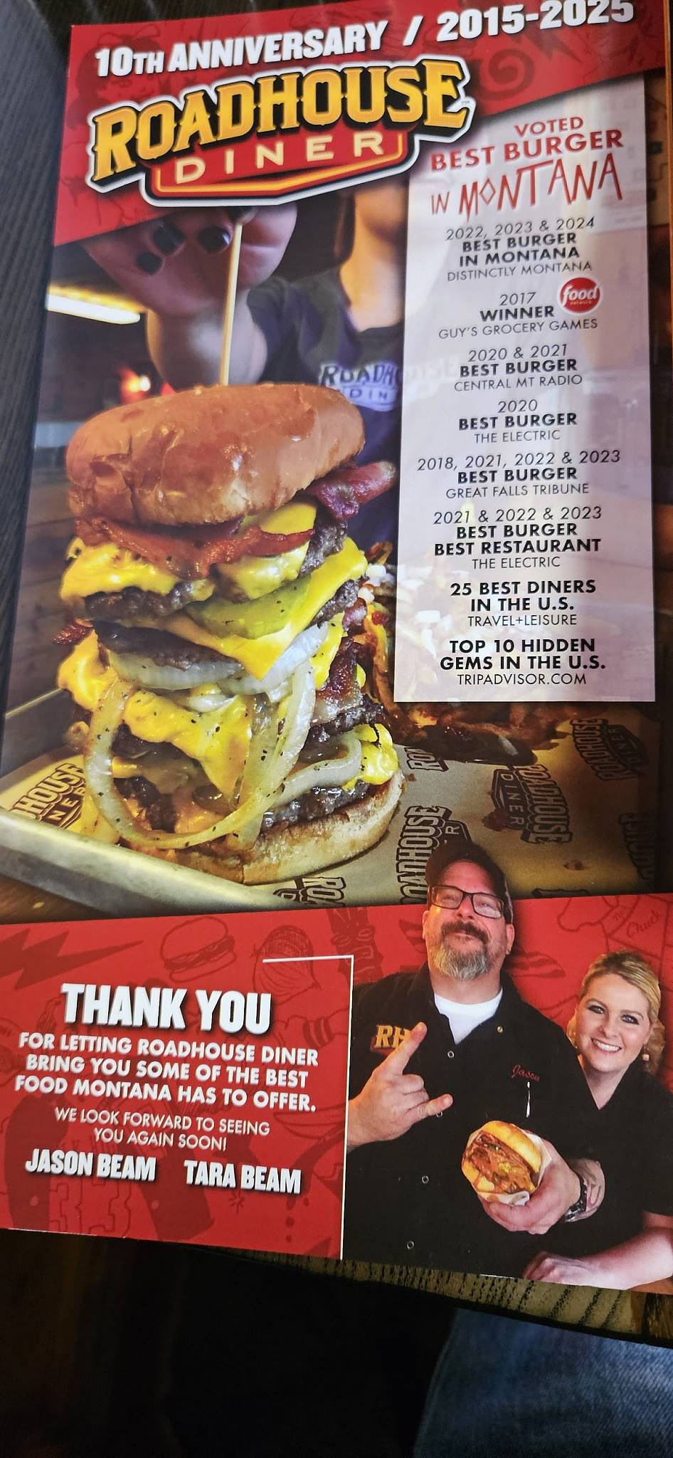 Menu at Roadhouse Diner restaurant, Great Falls