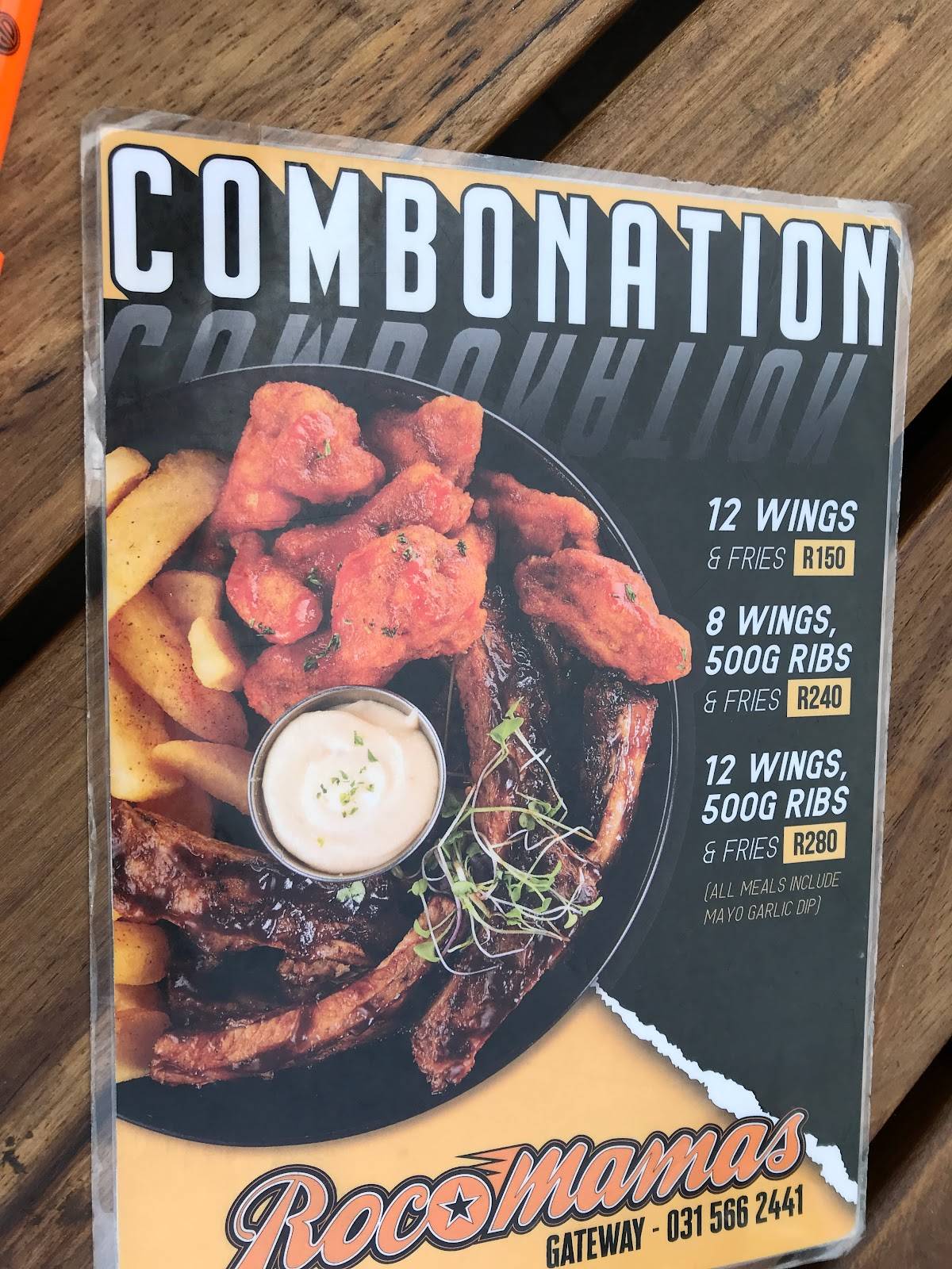 Menu at RocoMamas Gateway restaurant, Umhlanga