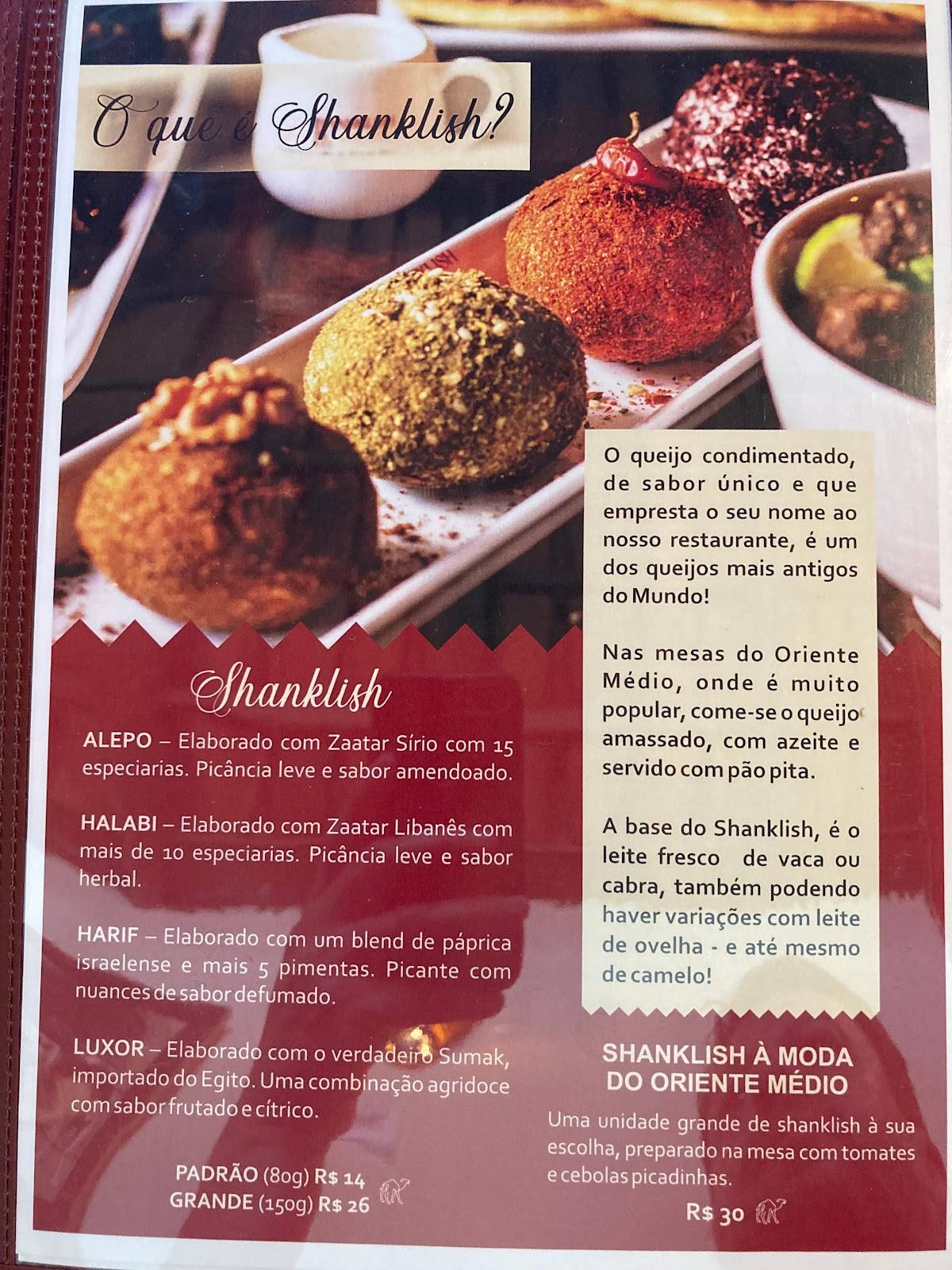 Menu em SHANKLISH & CO. restaurante, Curitiba