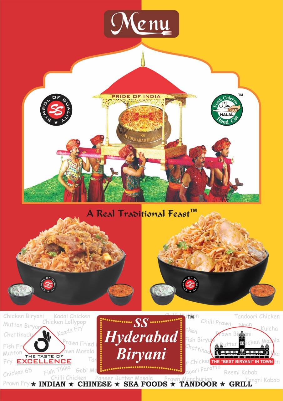 Menu at SS Hyderabad Biryani Kaladipet, Chennai, No: 975