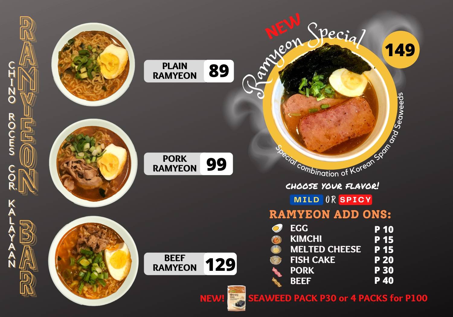 Menu at Samgyup On The Go & Ramyeon Bar, Makati