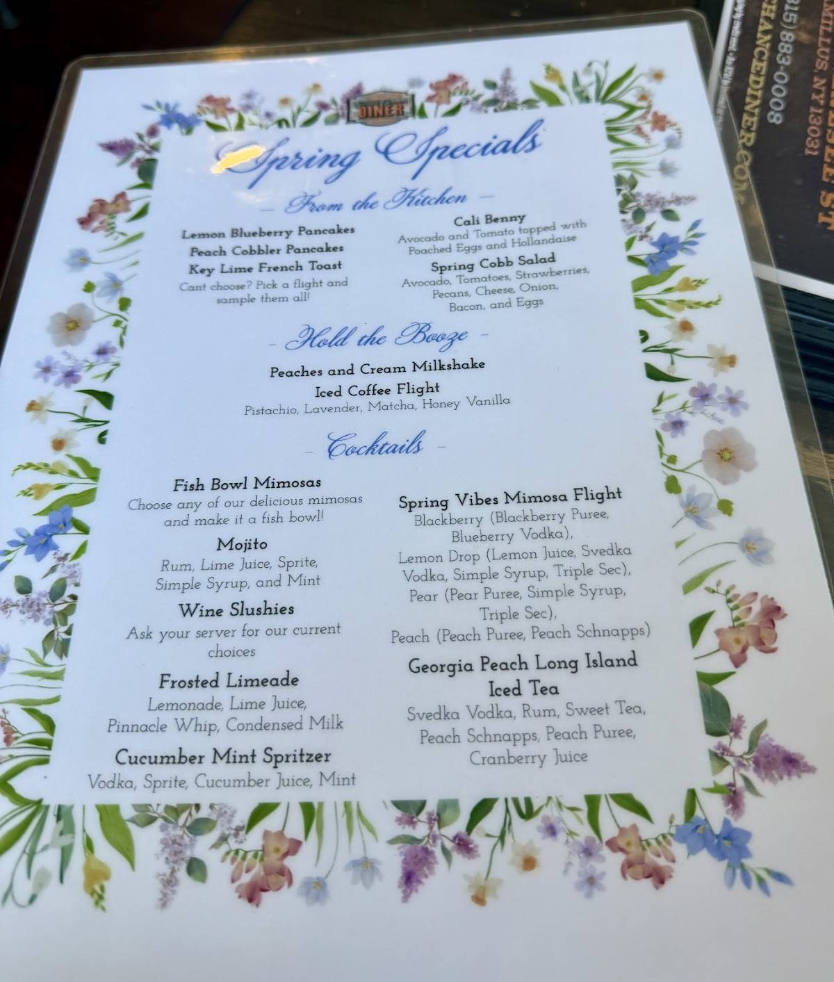 Menu at Second Chance Diner restaurant, Camillus