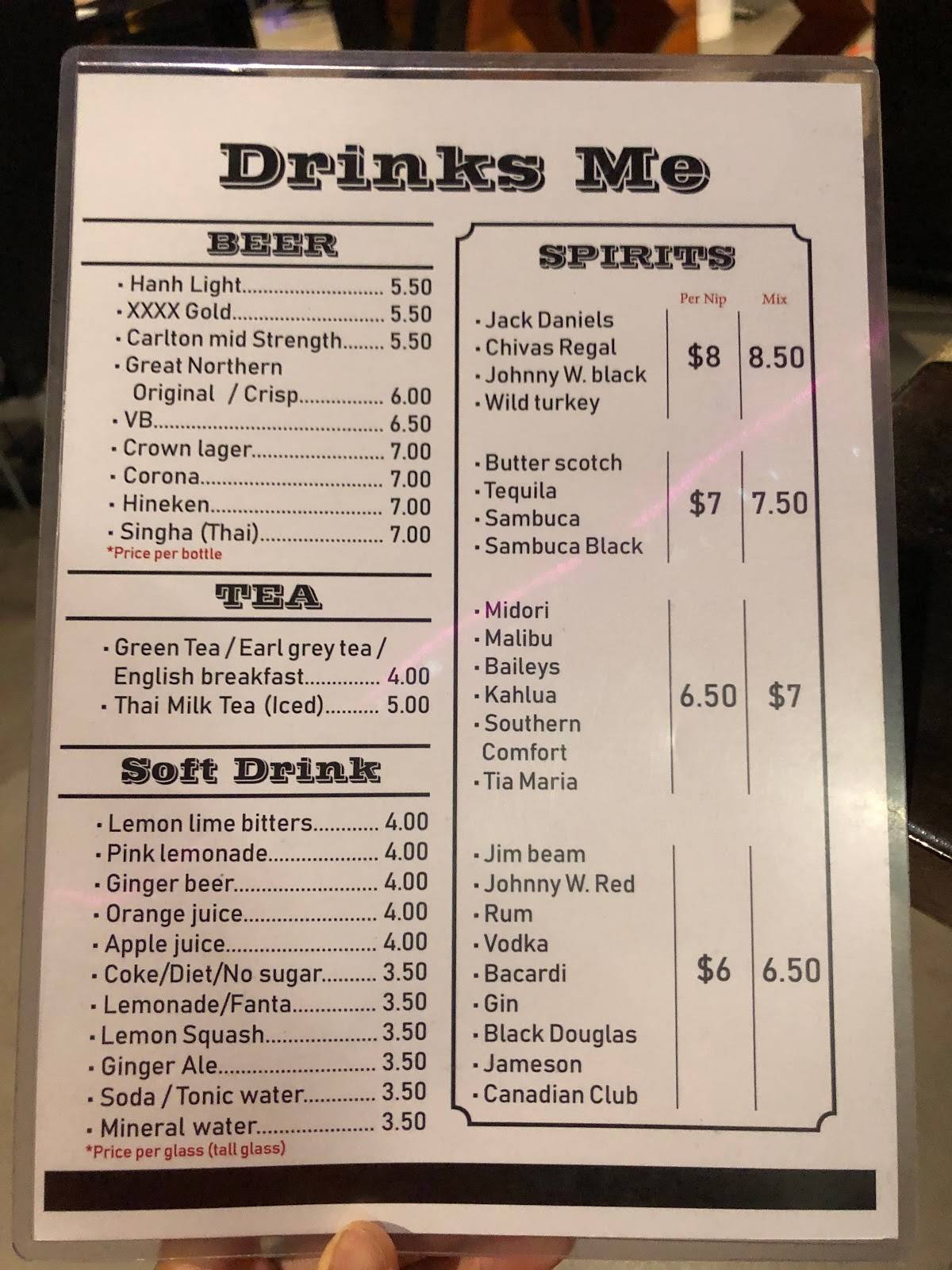 Menu at Secret Recipe Thai Restaurant, Mareeba