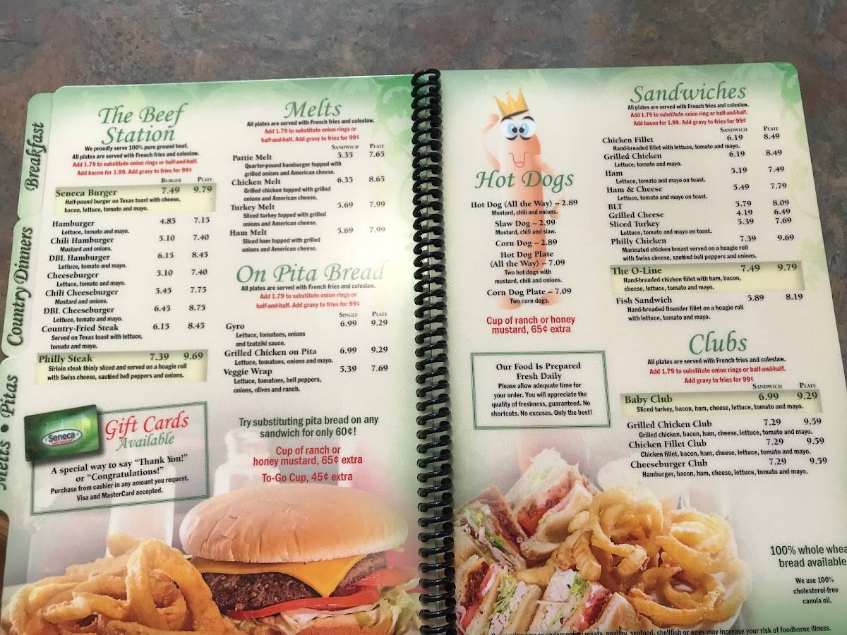 Menu at Seneca Family Restaurant, Seneca, 515 By Pass 123