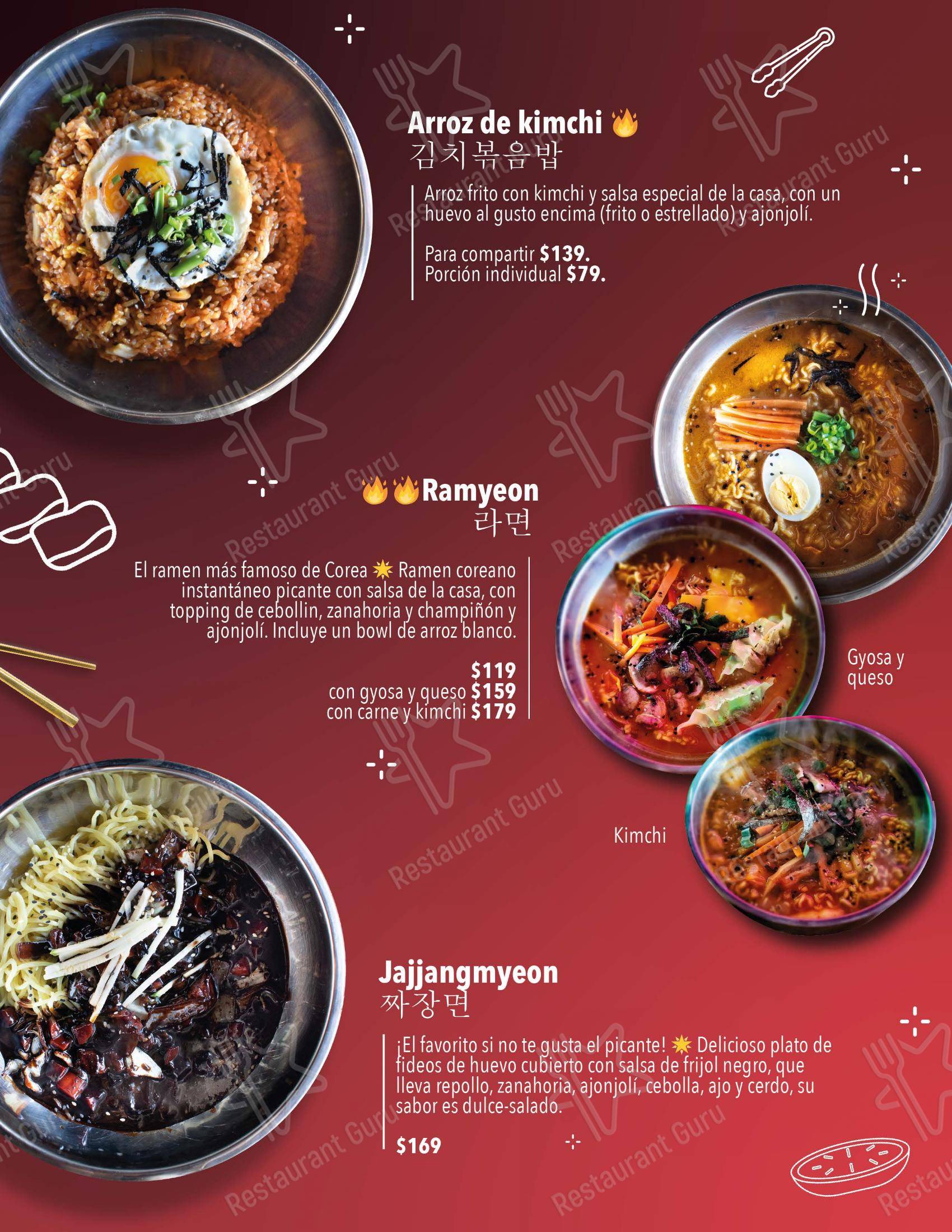 Carta de Seoullo KBBQ, Culiacán Rosales
