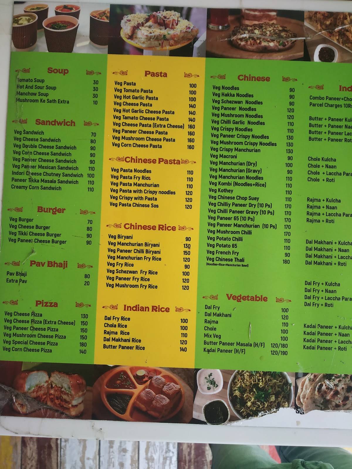 Menu at Sharma & Vishnu, Bhopal