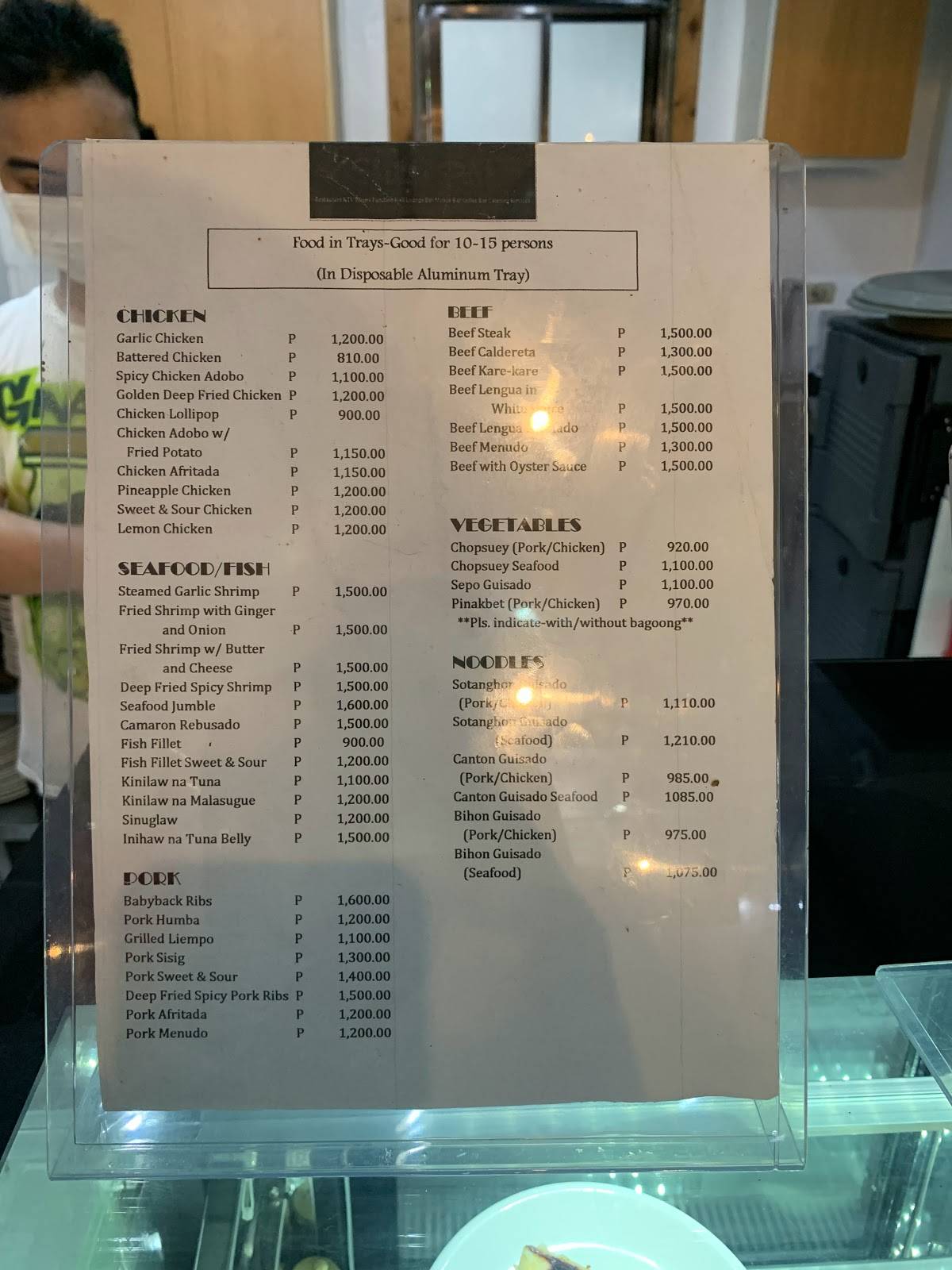 Menu at Sheila's Park Family Resto restaurant, Koronadal City