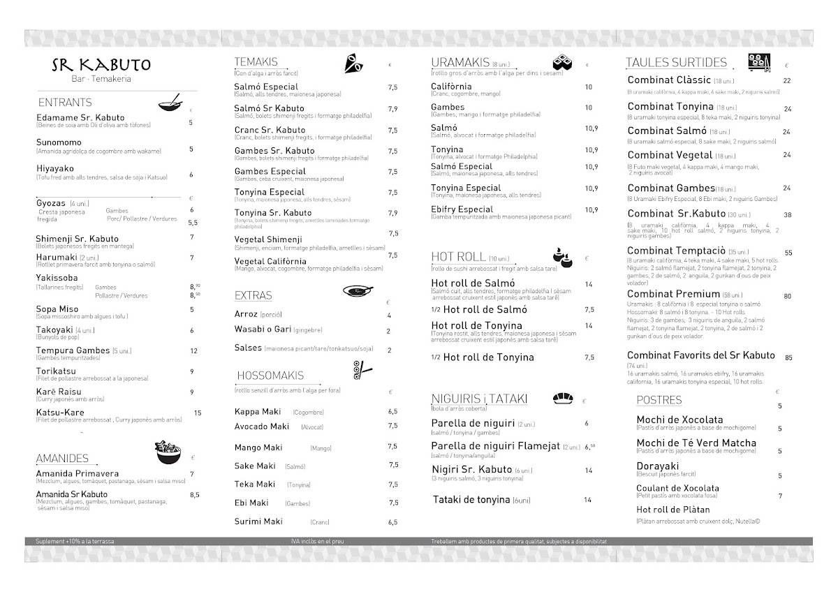 Kabuto menu store
