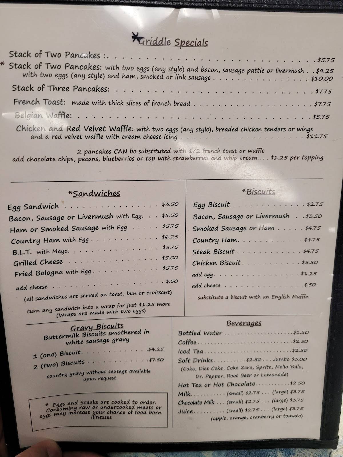 Menu at Stockyard Restaurant, Charlotte, Rozzelles Ferry Rd