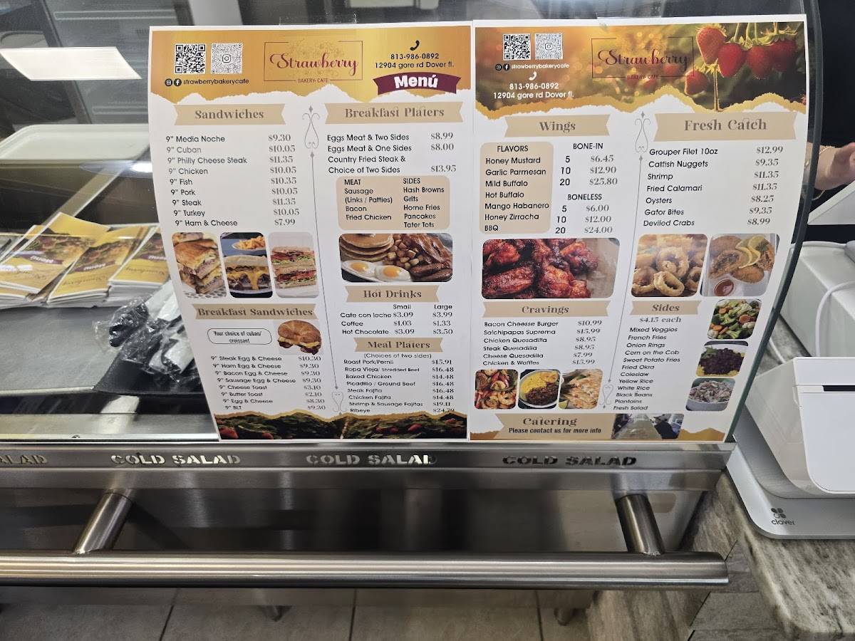 Menu at Strawberry Bakery Cafe, Dover