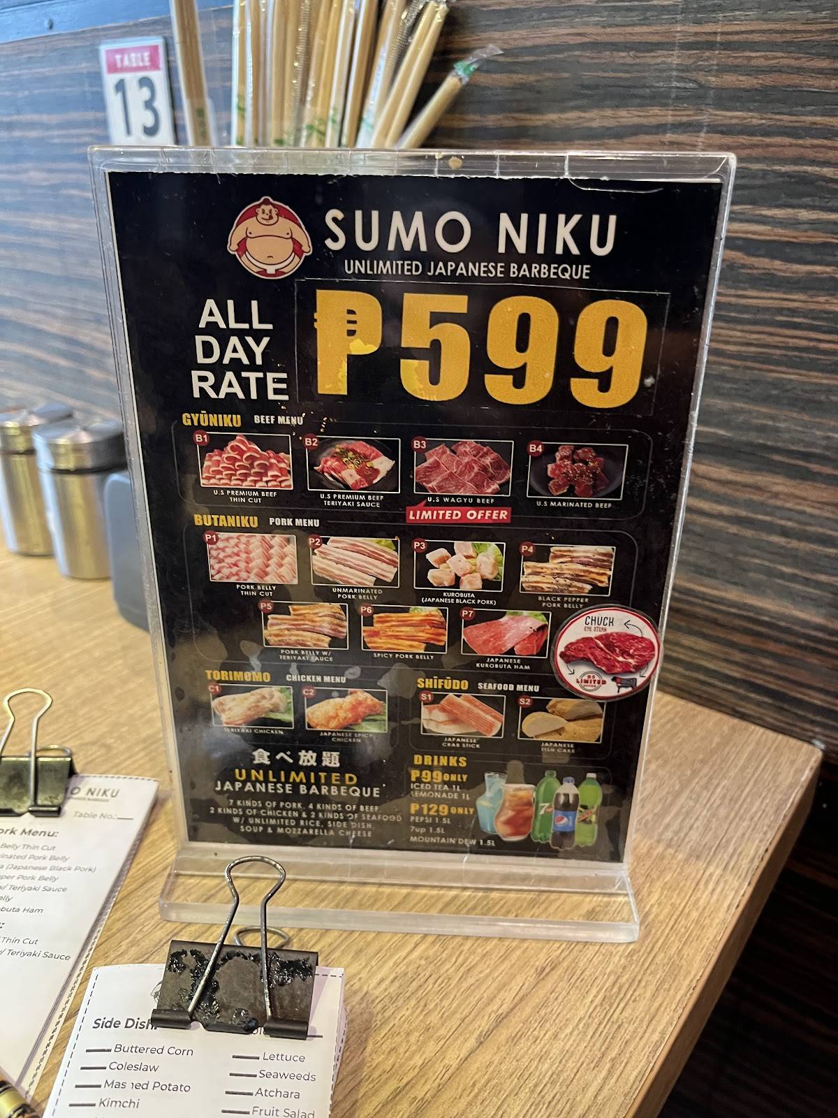 Menu at Sumo Niku - Ayala Malls Central Bloc Branch restaurant, Cebu City