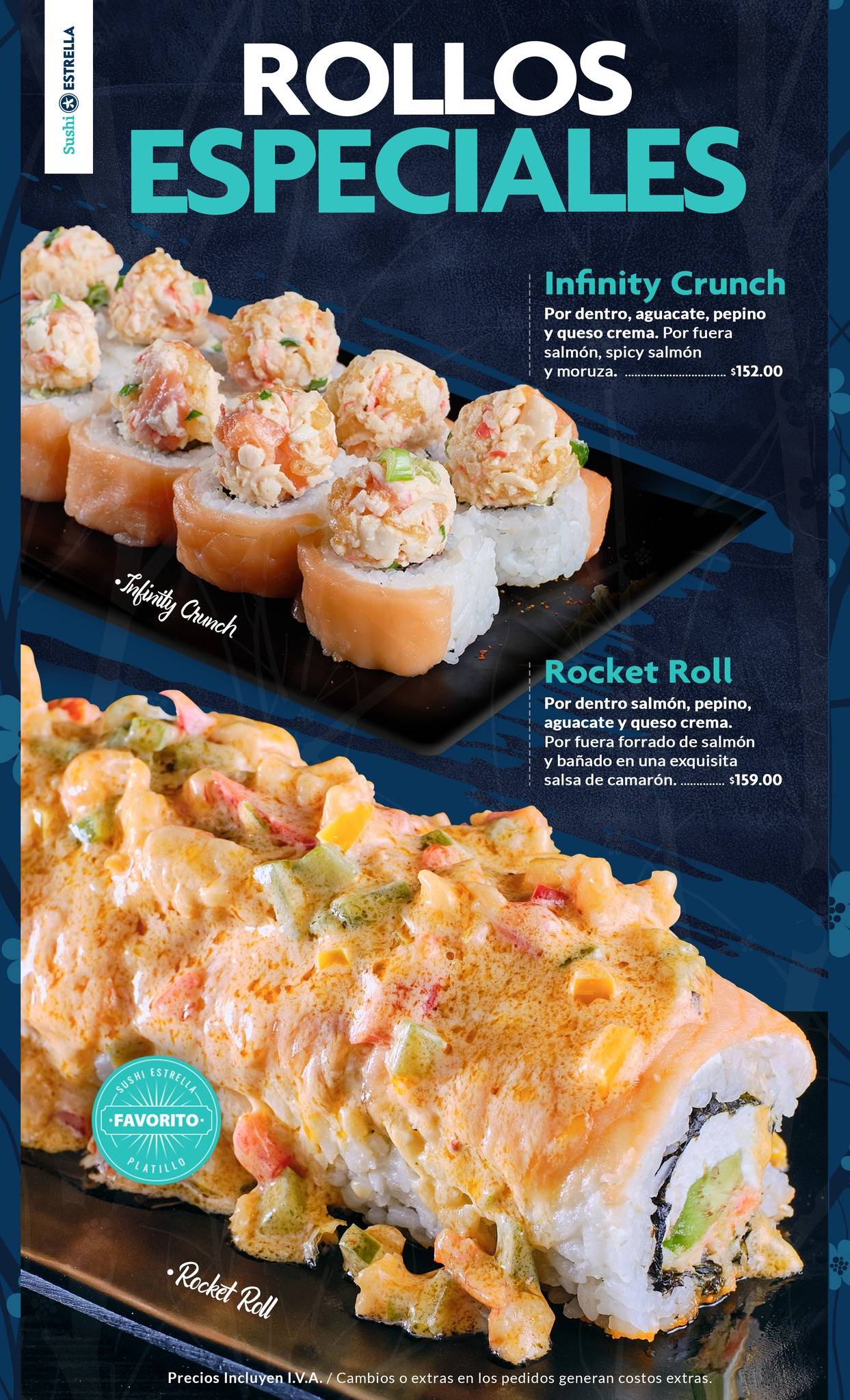 Carta del restaurante Sushi Estrella, Reynosa