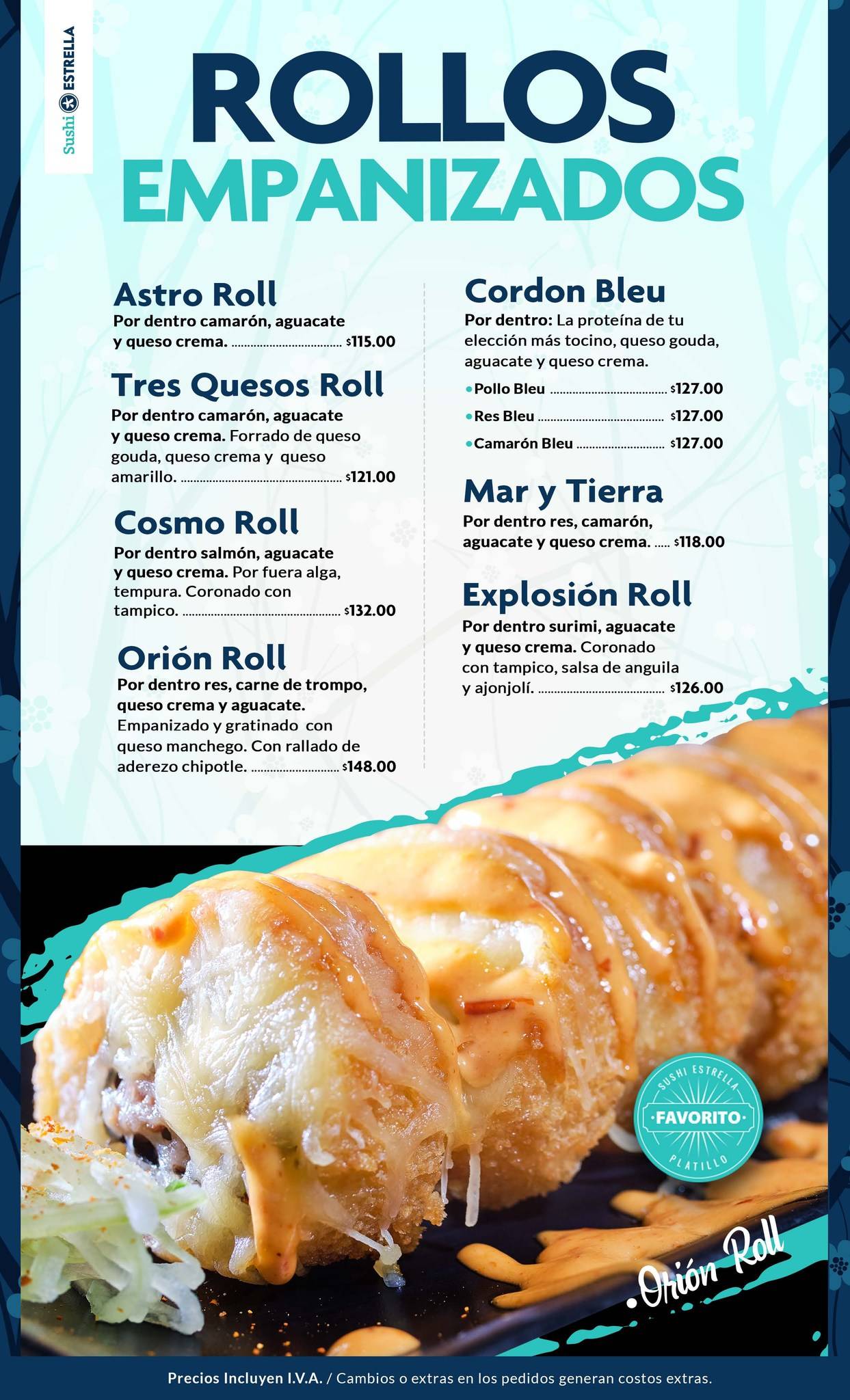 Carta del restaurante Sushi Estrella, Reynosa
