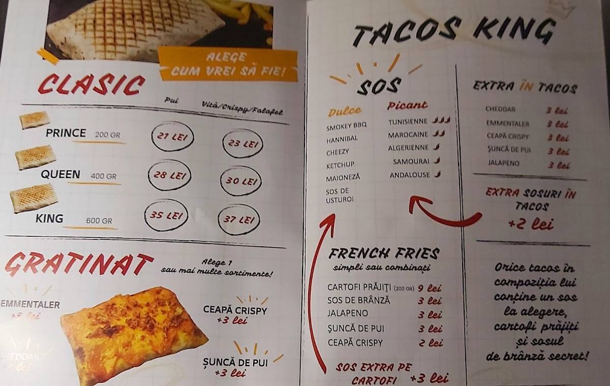 Menu at TACOS KING, Constanța