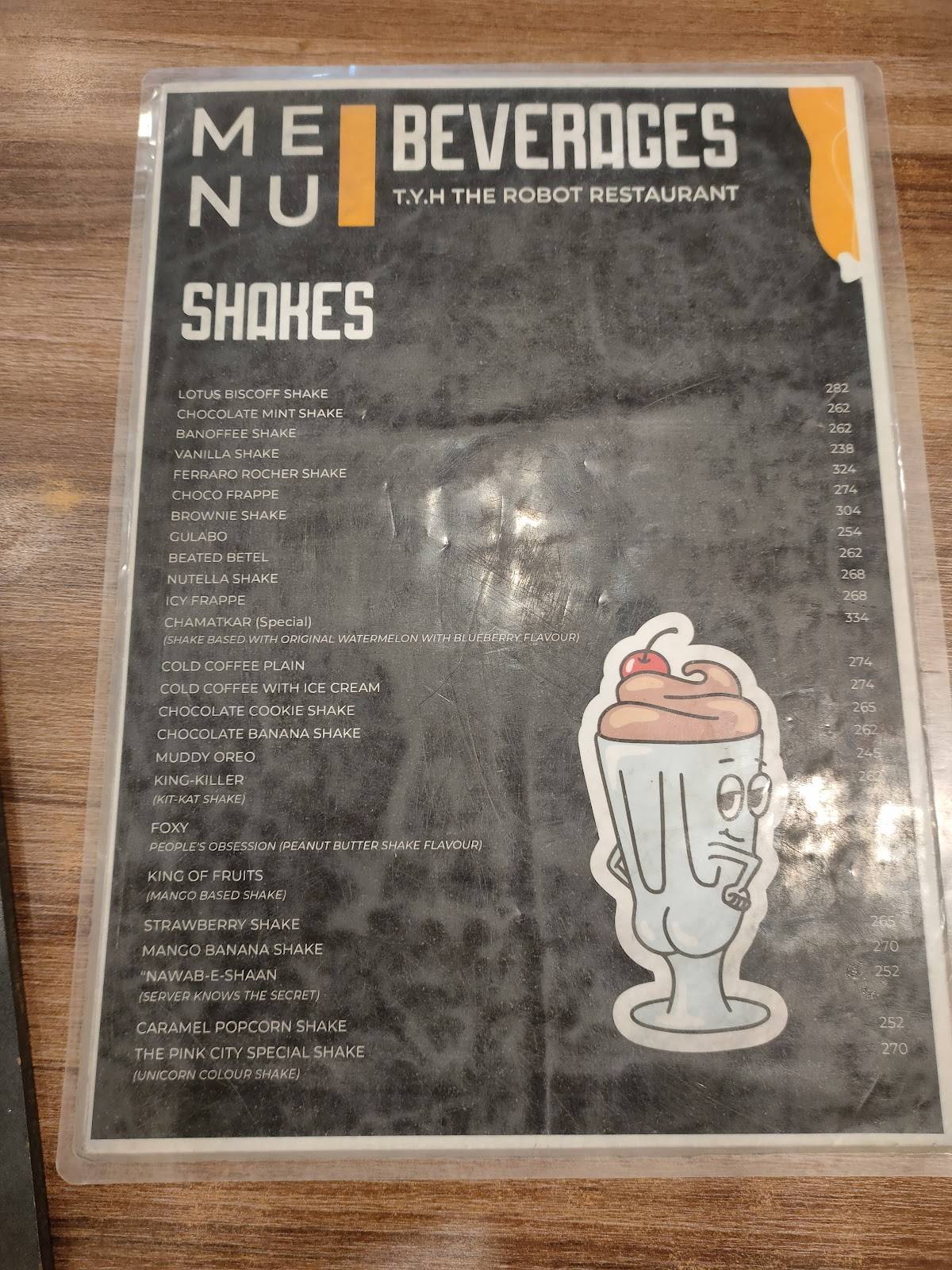 Menu at THE ROBOT RESTAURANT LUCKNOW - THE YELLOW HOUSE Best Chinese ...