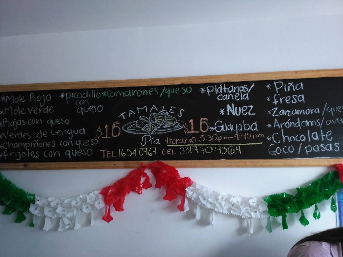 Menu at Tamales Pia (mismos El Fortín), Zapopan