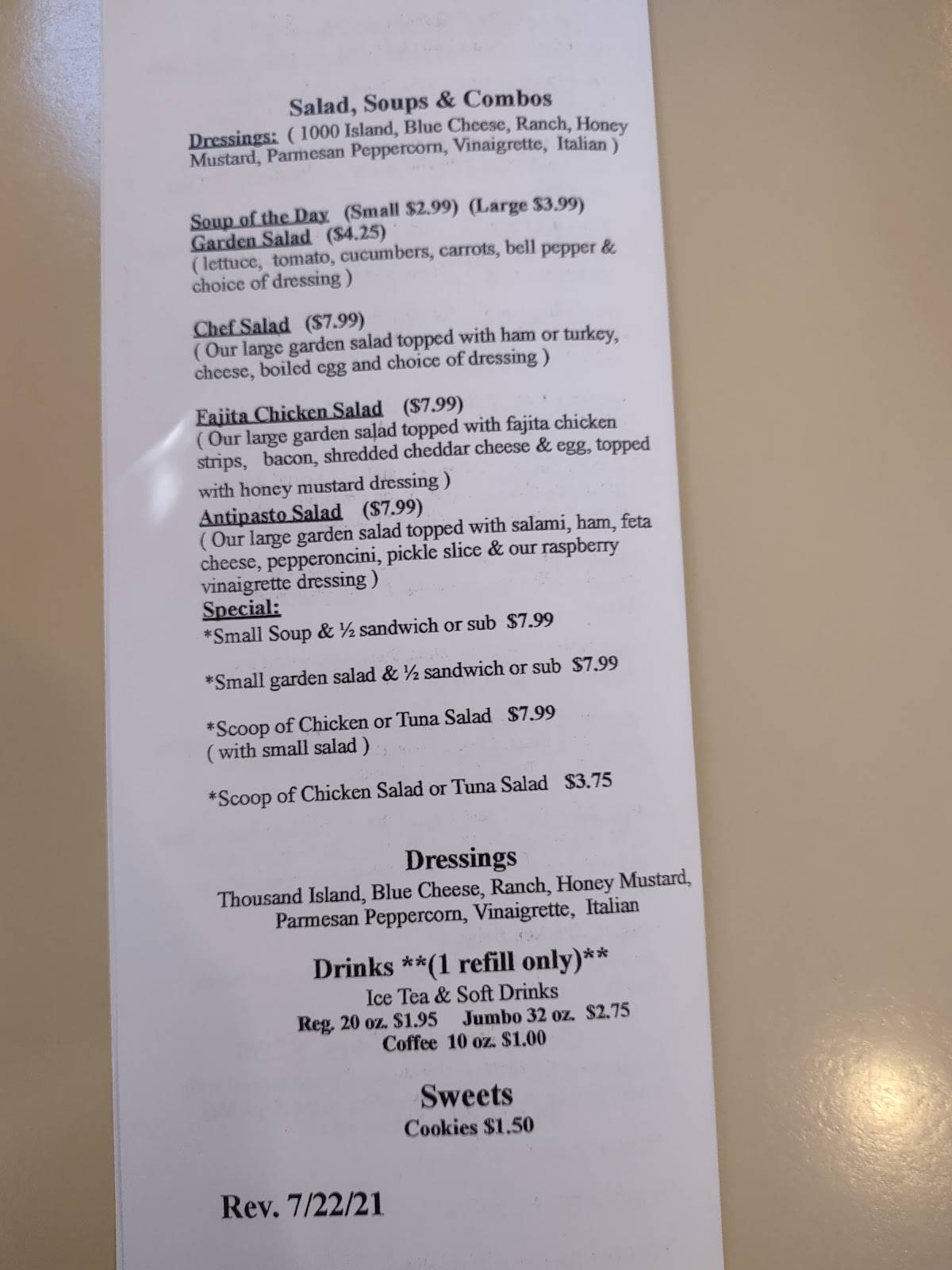 Menu at Tannery Downtown restaurant, Greeneville, 117 E Depot St #1