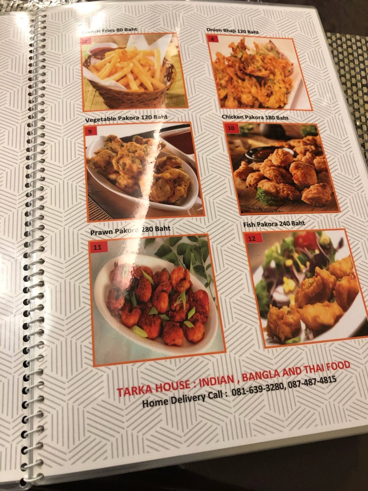 Menu at Tarka House Indian Restaurant, Pattaya City, 325 Pattaya 13/4 Alley