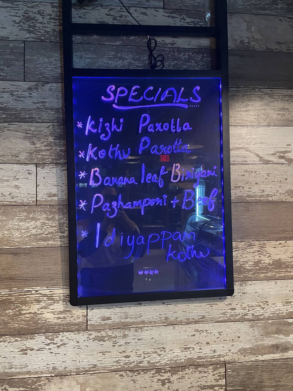 Carta del restaurante Tharavadu Home Of Kerala Cuisine, Toronto