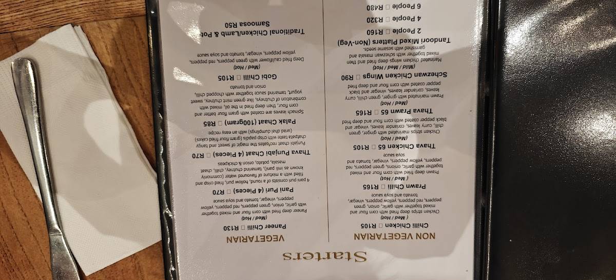 Menu at Thava Indian Restaurant GrandWest, Cape Town, GrandWest Casino ...