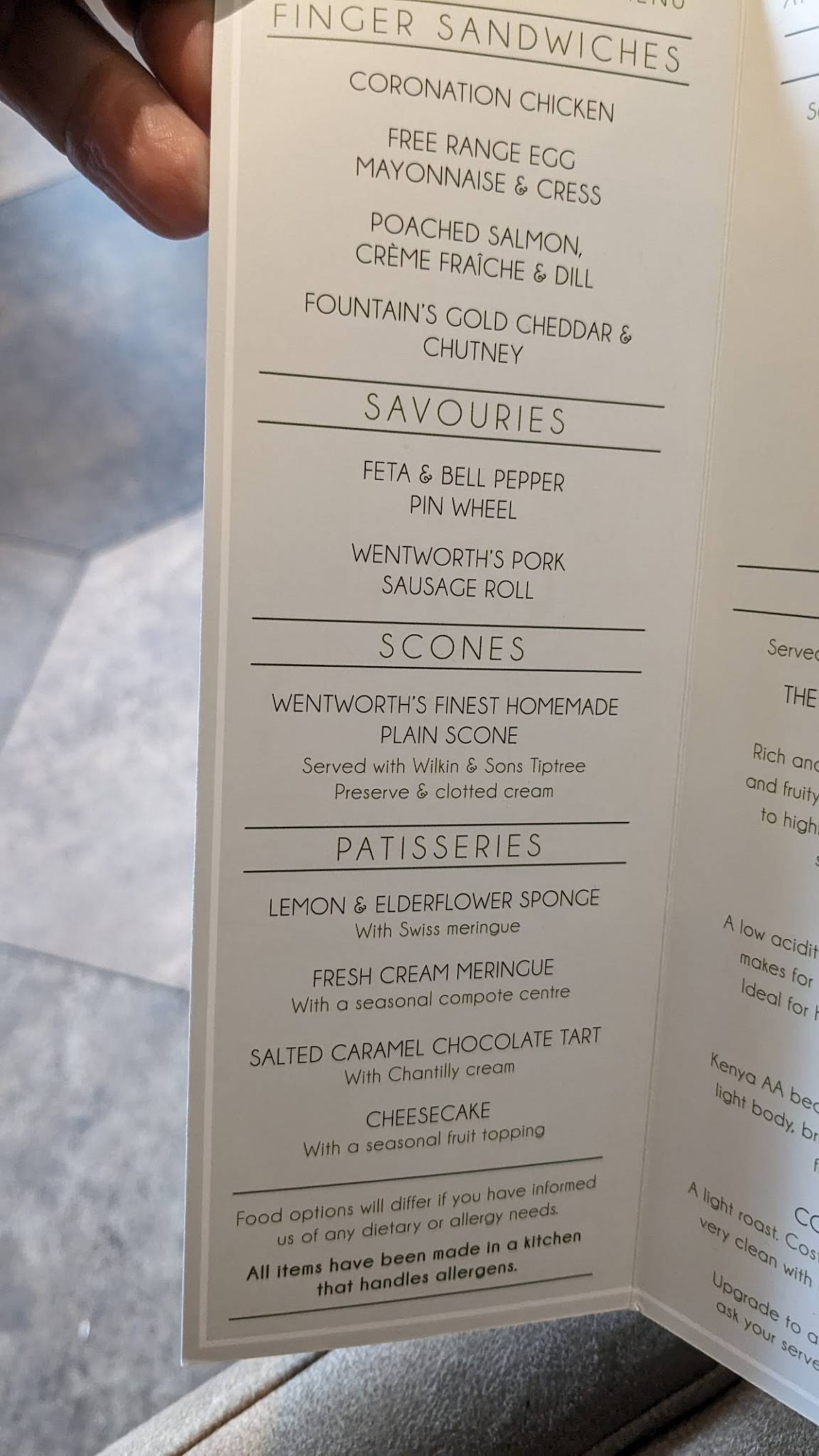 Menu at The Bothy restaurant, Rotherham
