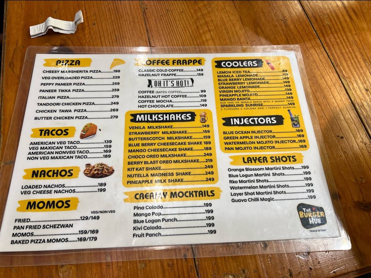Menu at The Burger Hub, Bharuch