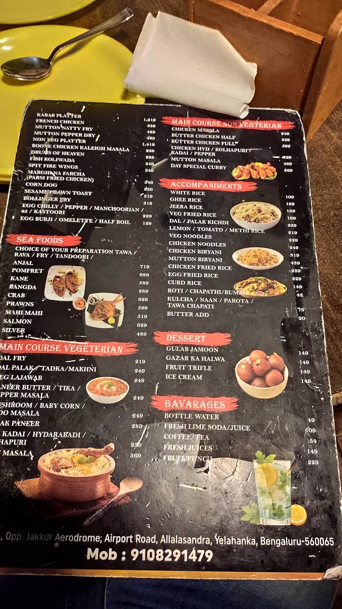 Menu at The Food Factory, Bengaluru, International Airport Road