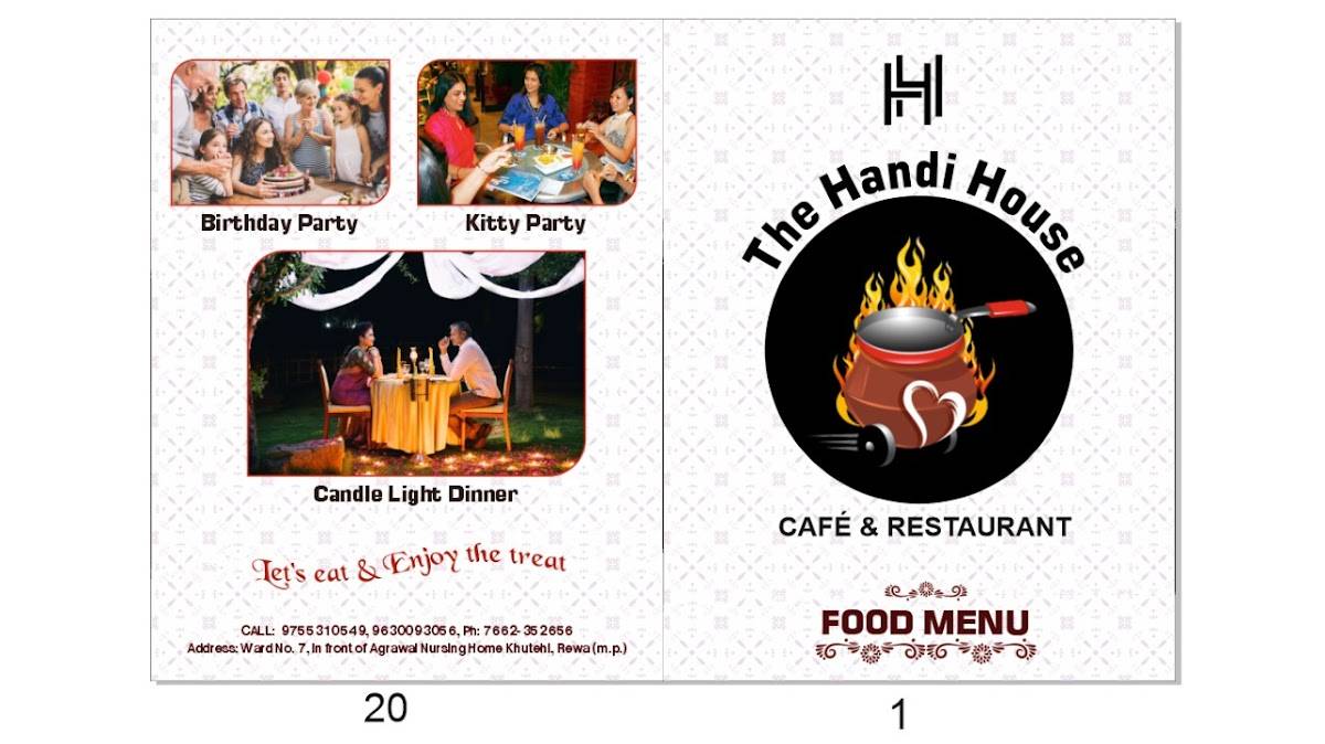 Menu at The Handi House, Rewa