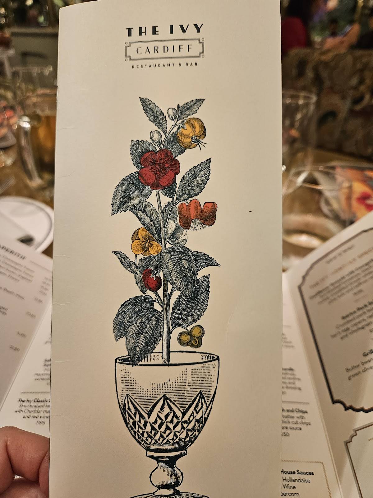 Menu at The Ivy Cardiff restaurant, Cardiff