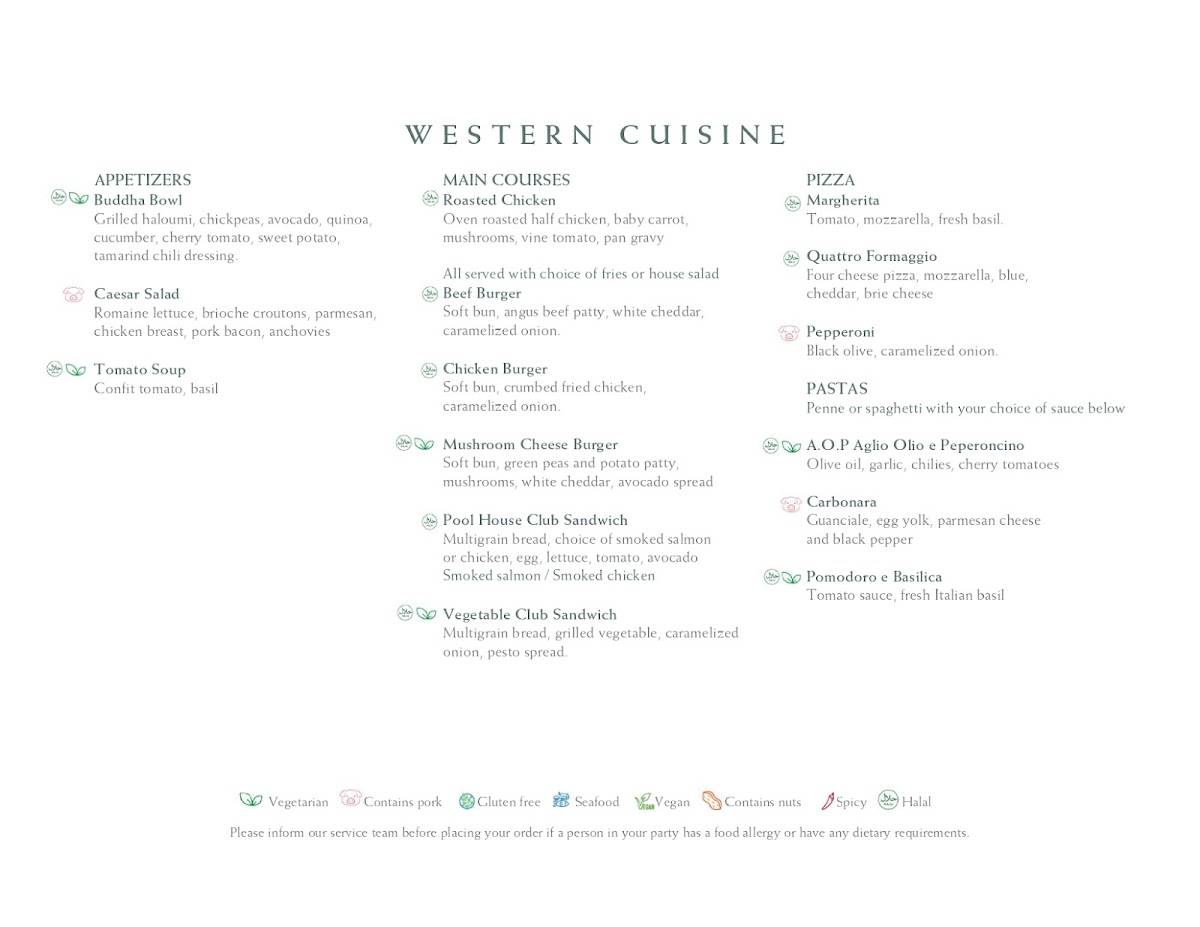 Menu at The Pool House Kitchen at Hyatt Regency Phuket Resort ...