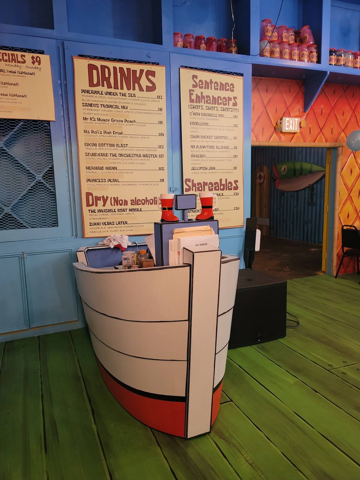 Menu at The Rusty Krab restaurant, Houston