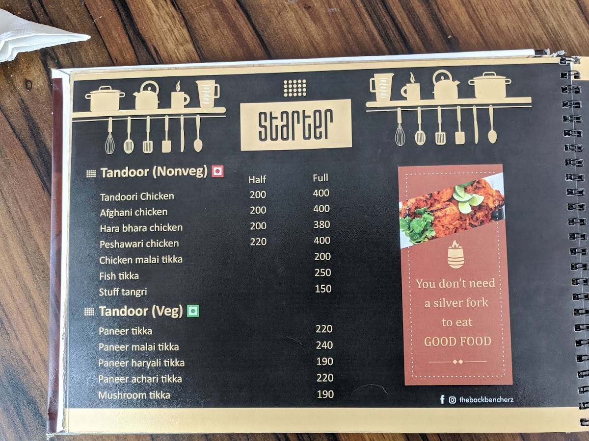 Menu at The backbencherz- cafe and restaurant, Haldwani