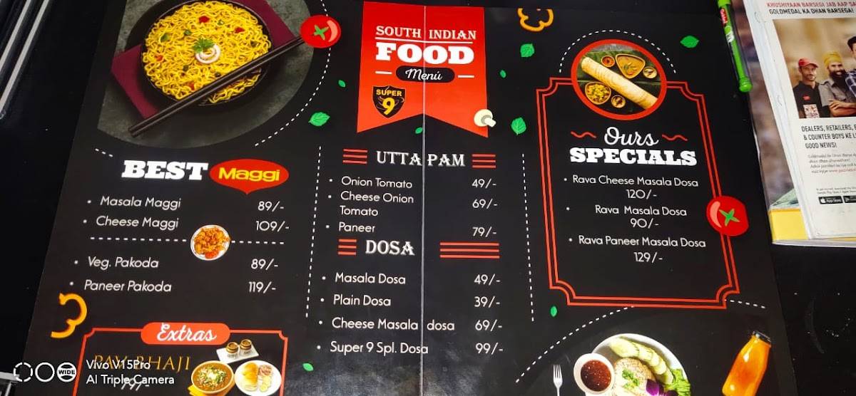 Menu at The super 9 cafe, Sumerpur