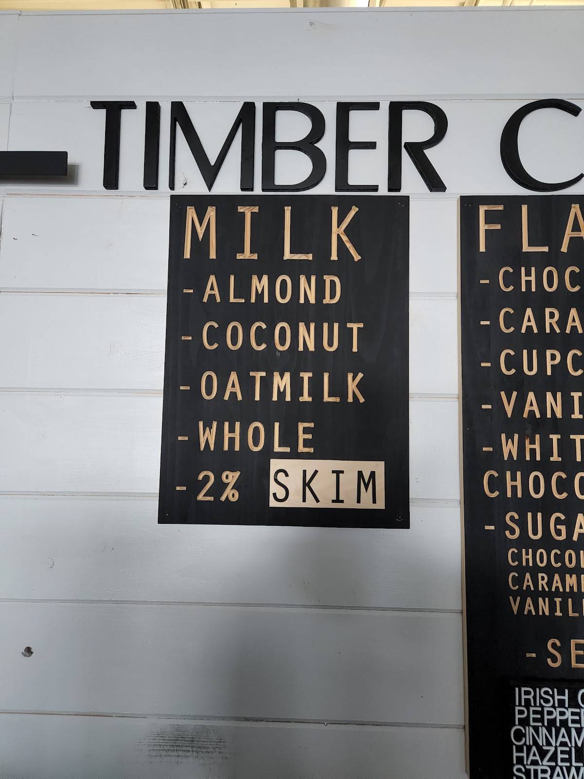 Menu at Timber City Coffee, Plainfield