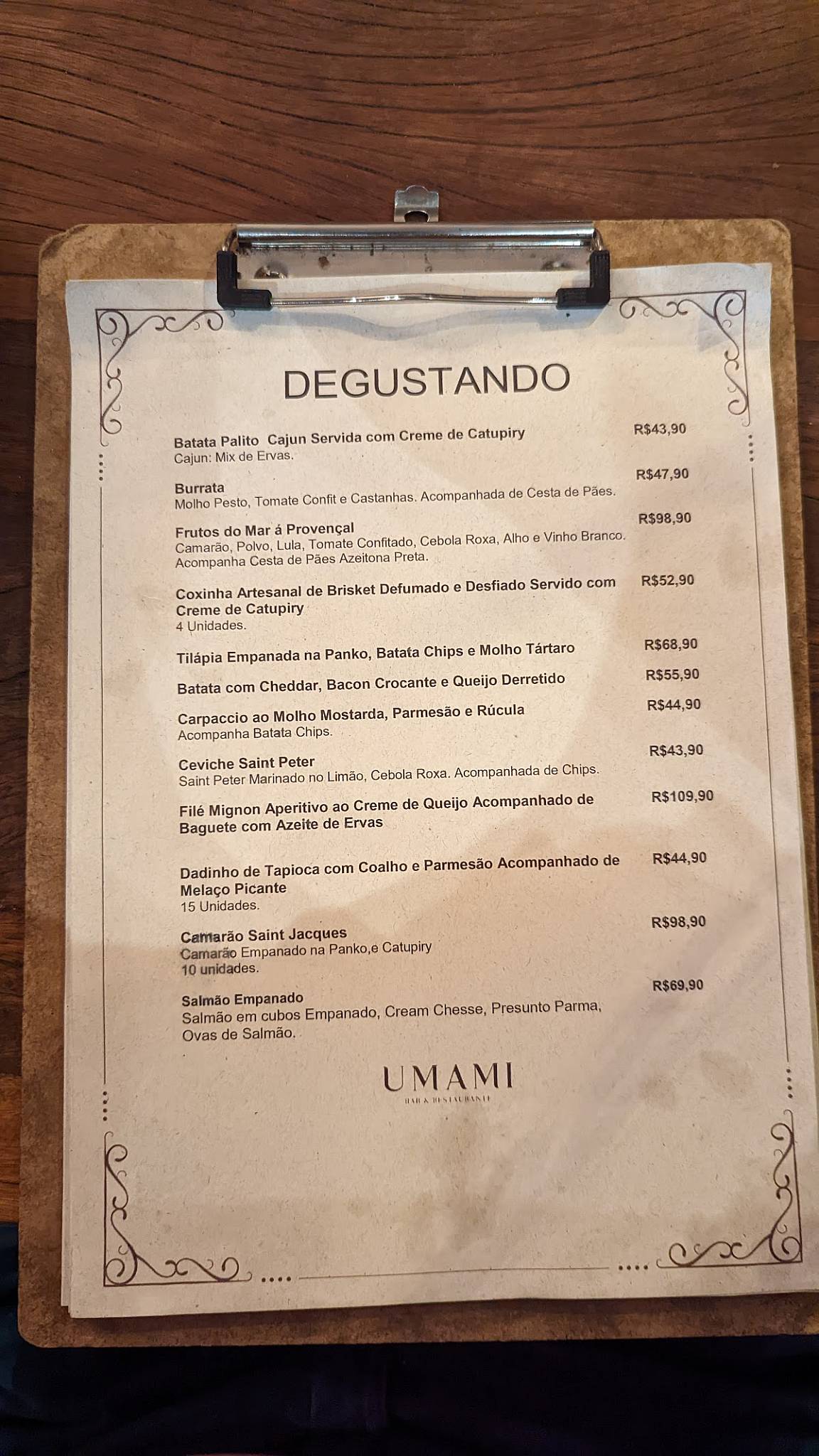 Menu em Umami Bar e Restaurante Sumaré, Sumaré
